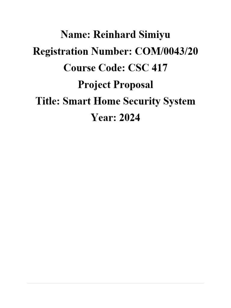 Project Proposal | PDF | Agile Software Development | Security Alarm