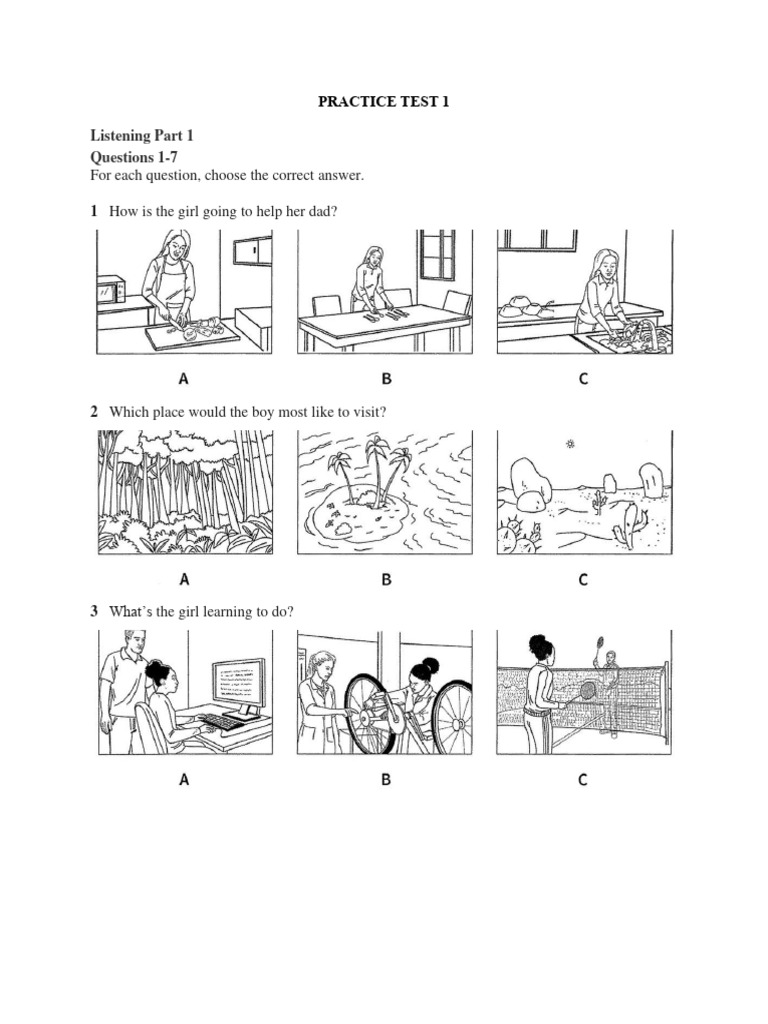 Listening - Practice Test 1 | PDF