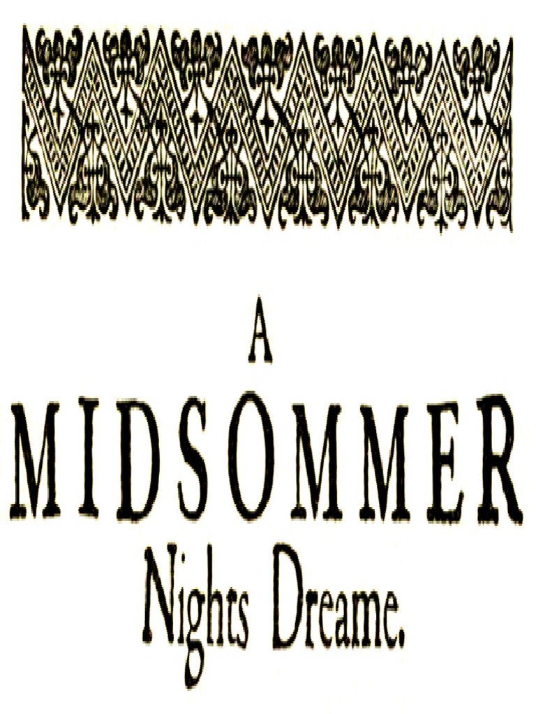 A Midsummer Night's Dream - William Shakespeare | PDF