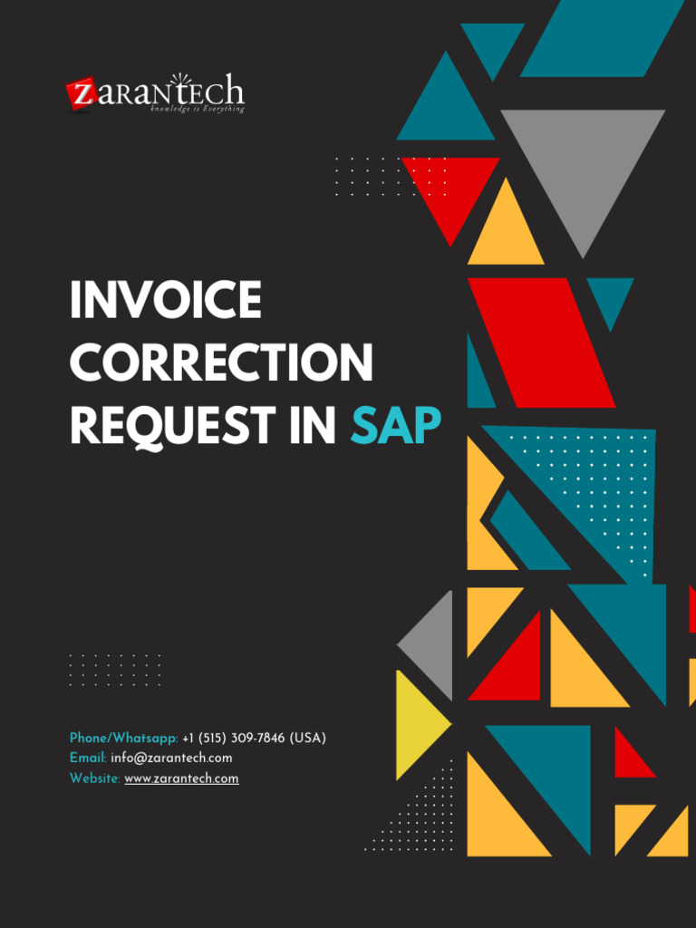 SAP Invoice Correction Request Guide | PDF | Invoice | Receipt