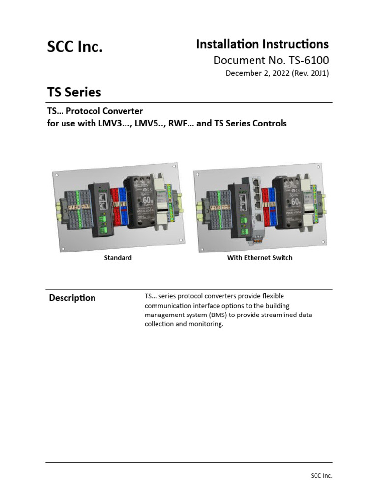 Protocol Converter Installation Instructions TS 6100 20J1 | PDF