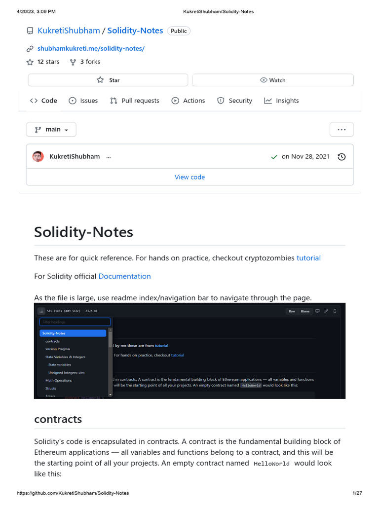 KukretiShubham Solidity-Notes | PDF | Computer Data Storage | Variable ...