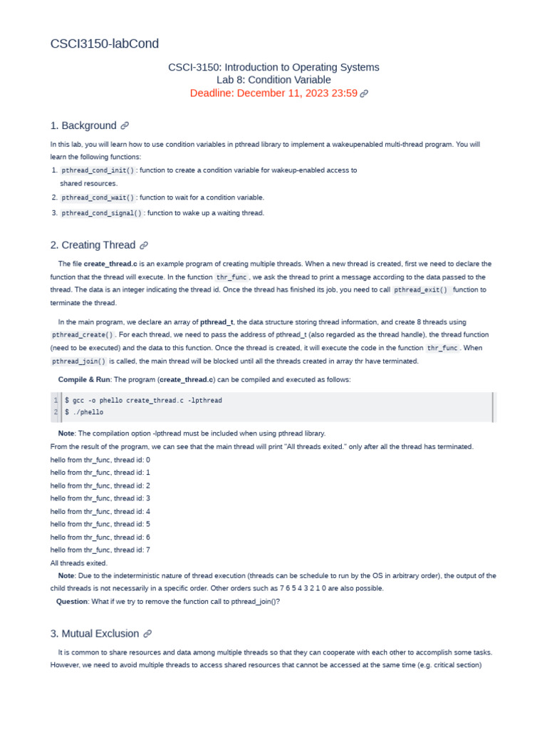 Exercise | PDF | Thread (Computing) | Systems Engineering