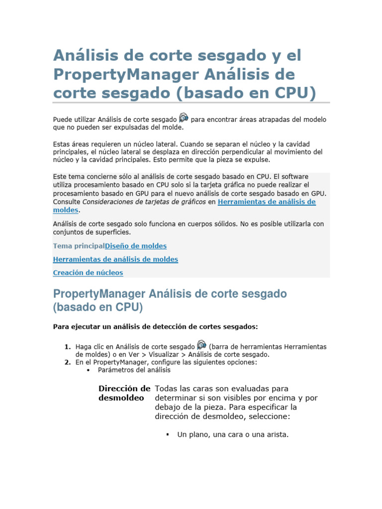Análisis de Corte Sesgado y El PropertyManager Análisis de Corte Sesgado | PDF | Unidad de ...