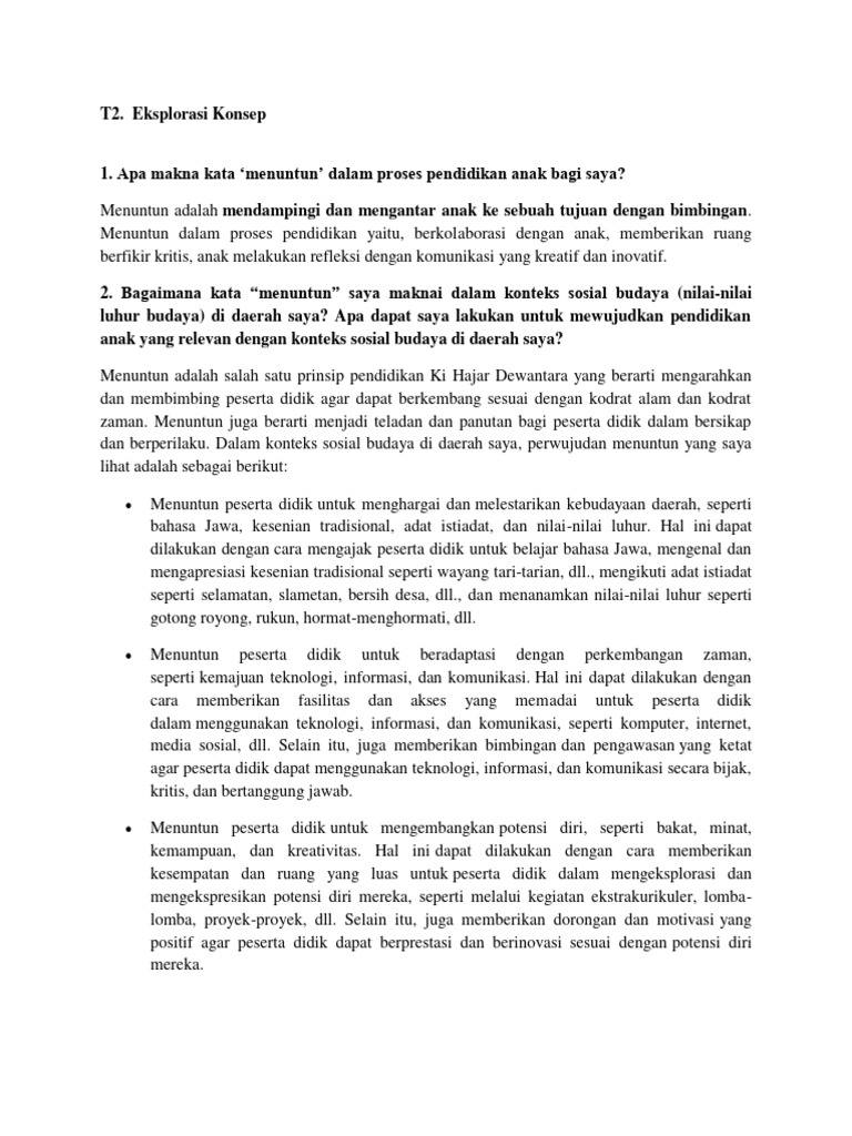 T2. Eksplorasi Konsep (Semua) - Filosofi Pendidikan Indonesia | PDF ...