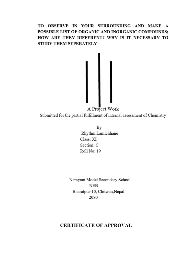 Chemistry Project Rhythm XI 1 | PDF | Chemical Compounds | Chemistry