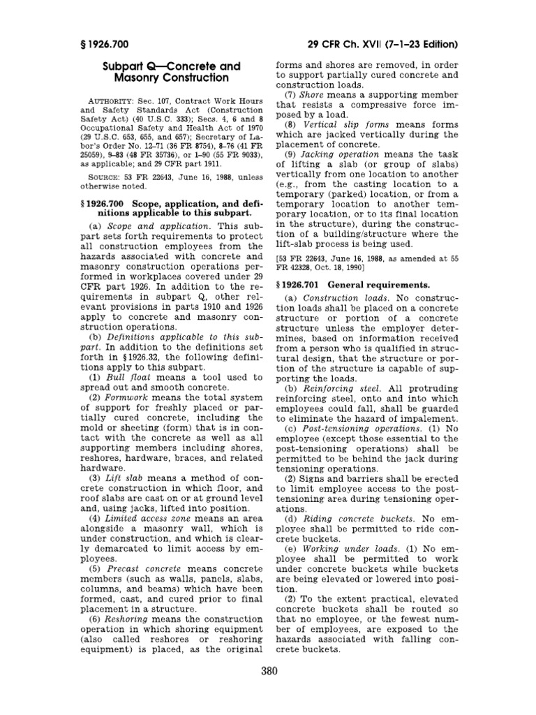 OSHA 1926 - Subpart Q 1926.703-1926.706 | PDF OSHA 1926 - Subpart Q 1926.703-1926.706 | PDF