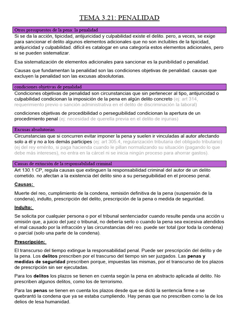 Derecho Penal | PDF | Castigos | Derecho penal