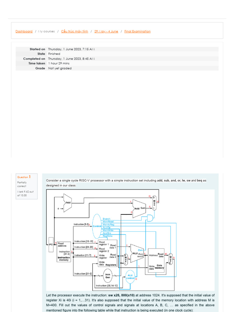 Final Examination - Attempt Review | PDF | Cpu Cache | Digital Electronics