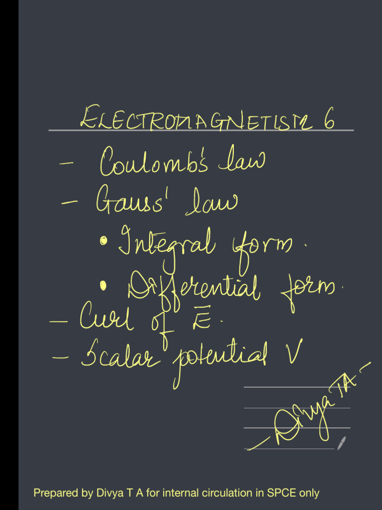 Electromagnetism Concepts for SPCE | PDF | Theoretical Physics ...