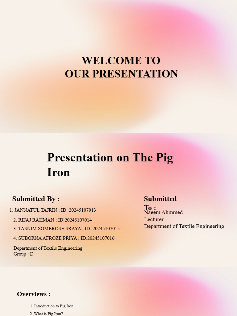 Final Presentation of Pig Iron | PDF