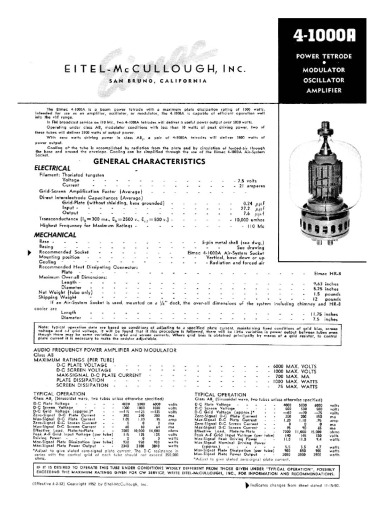 4-1000a Power Tetrode | PDF
