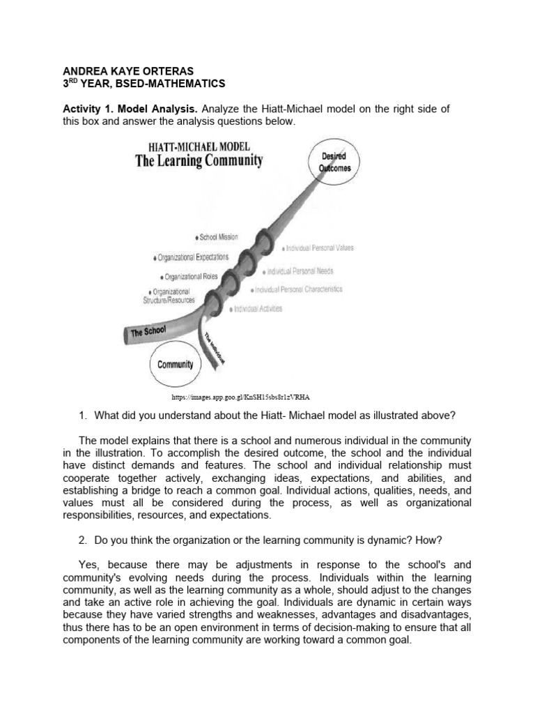 Hiatt-Michael Model Analysis in Education | PDF