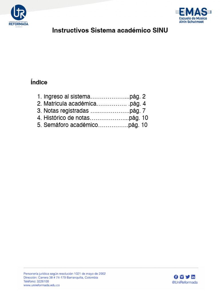 Instructivo Ingreso Al Sistema Académico SINU | PDF | Crecimiento personal y profesional ...