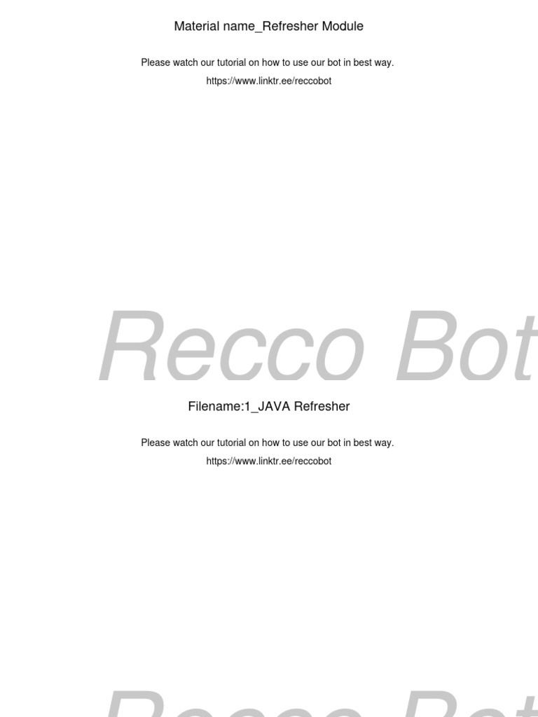 Refresher Session - 2021B | PDF | Method (Computer Programming) | Class (Computer Programming)