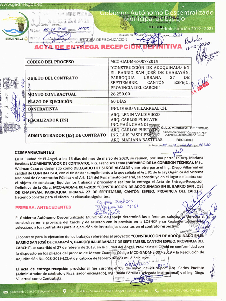 Acta Definitiva (Mco Gadm e 007 2019) | PDF | Ley de obligaciones | Doctrina