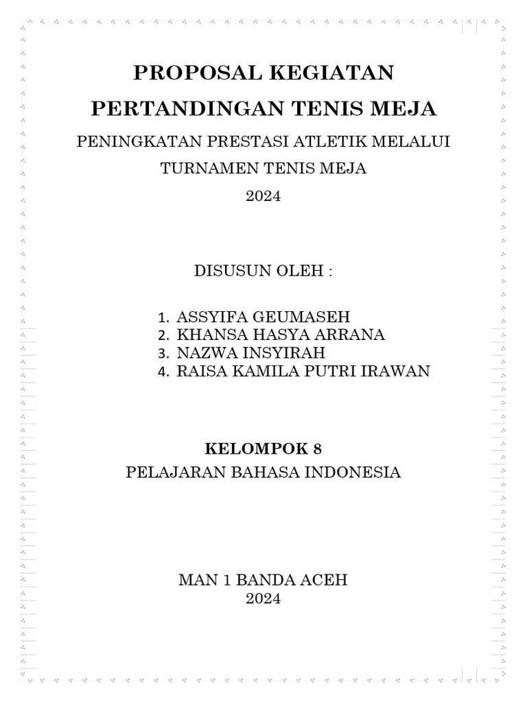 Cover Proposal Tenis Meja-Print | PDF