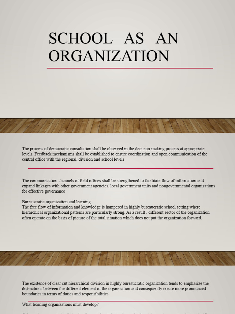 School As Organization | PDF | Quality Management System | Teachers