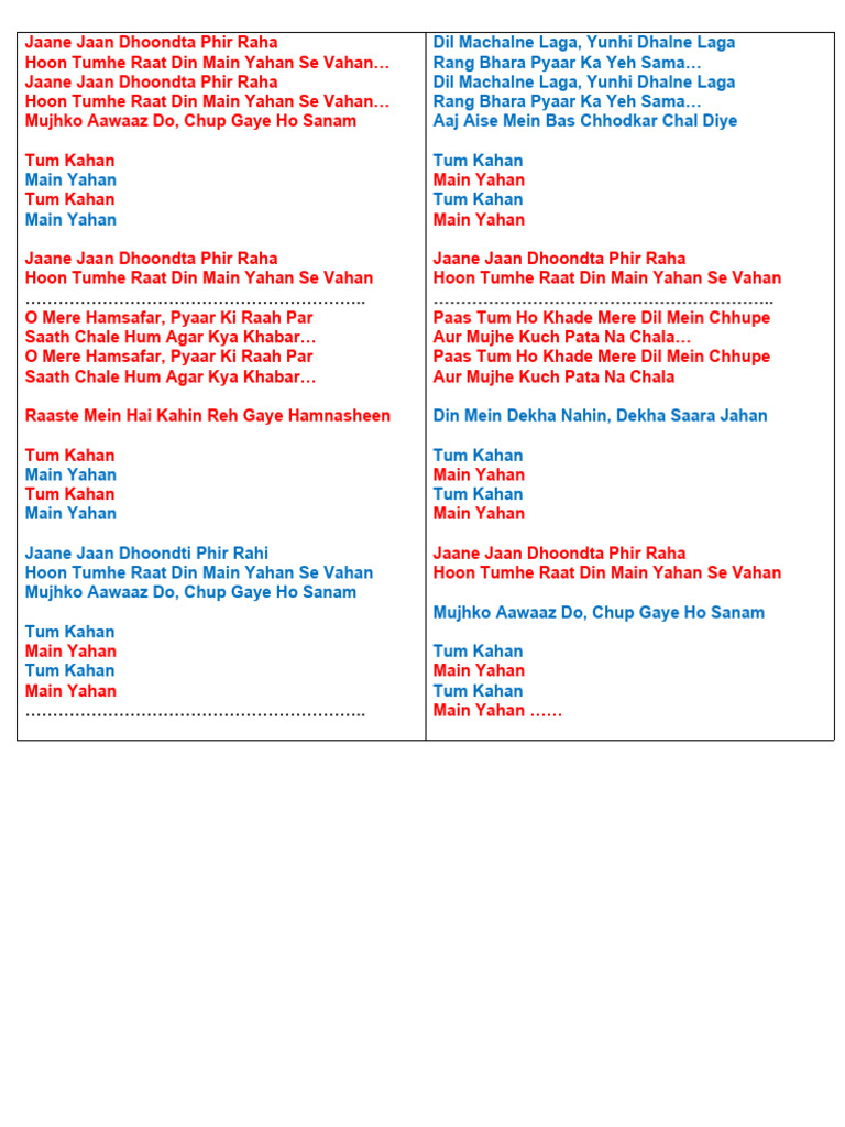 Jaane Jaan Dhoondta Phir Raha-Karaoke-Mediacom-50393 | PDF | Art