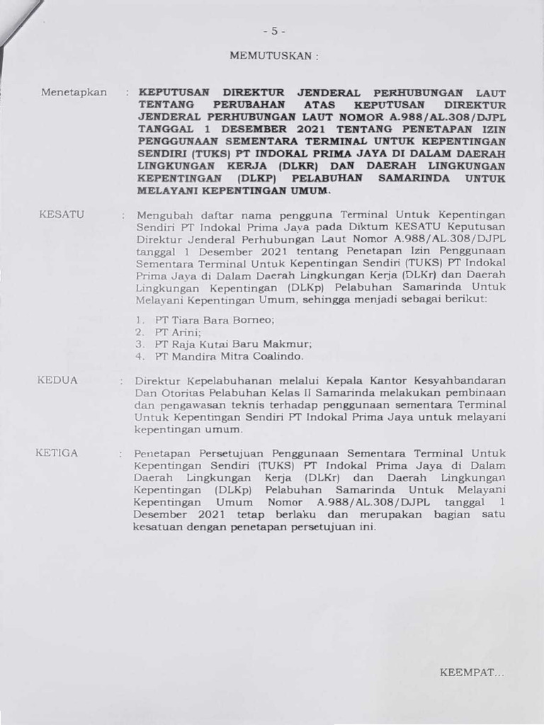 Tuks Indokal Prima Jaya | PDF