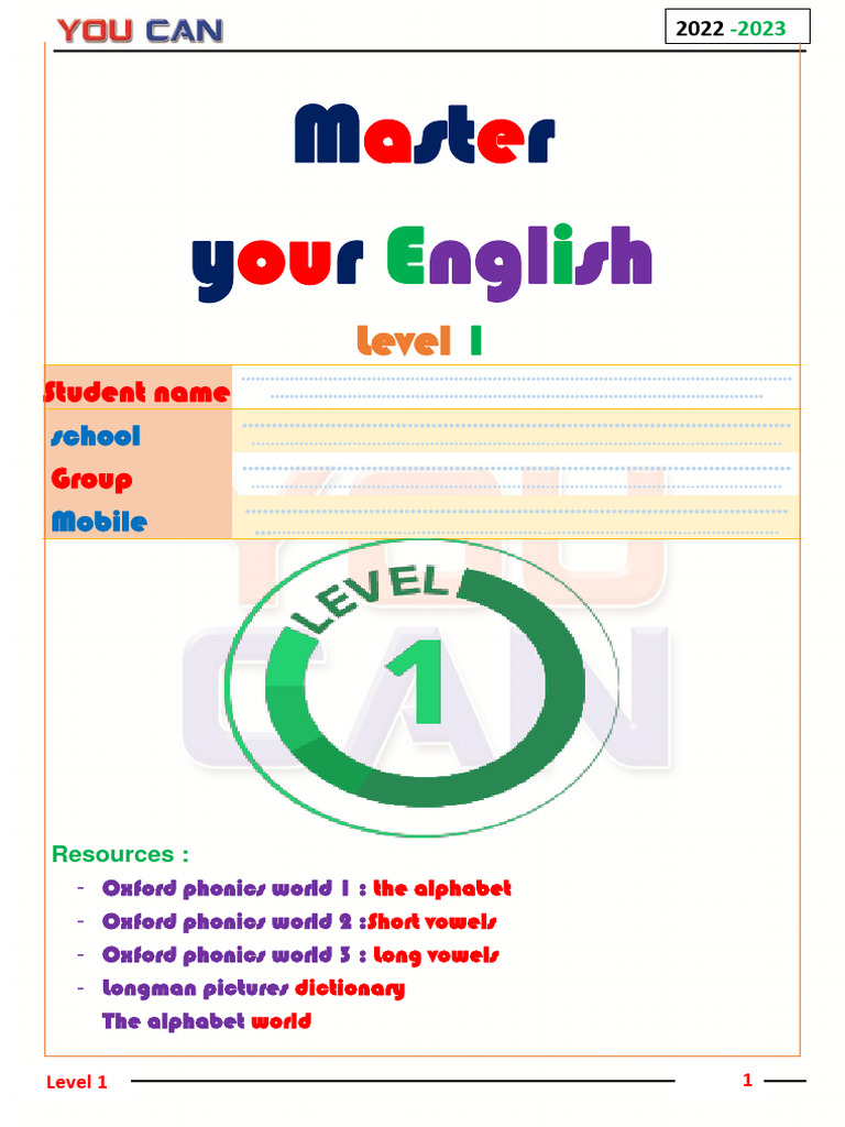 Master Your English Level 1 | PDF