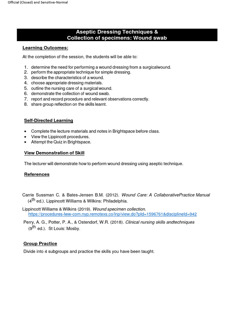 13 Dressing Techniques - Reviewed2023 | PDF | Wound | Nursing