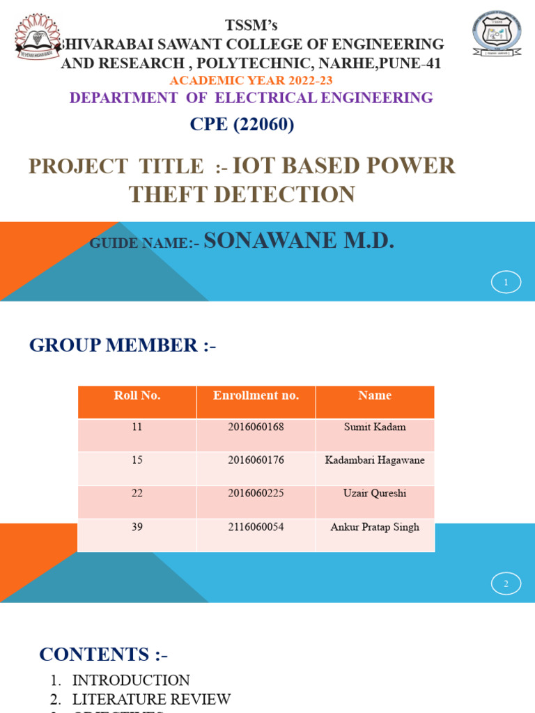 Power Theft Detection To Print | PDF | Technology & Engineering