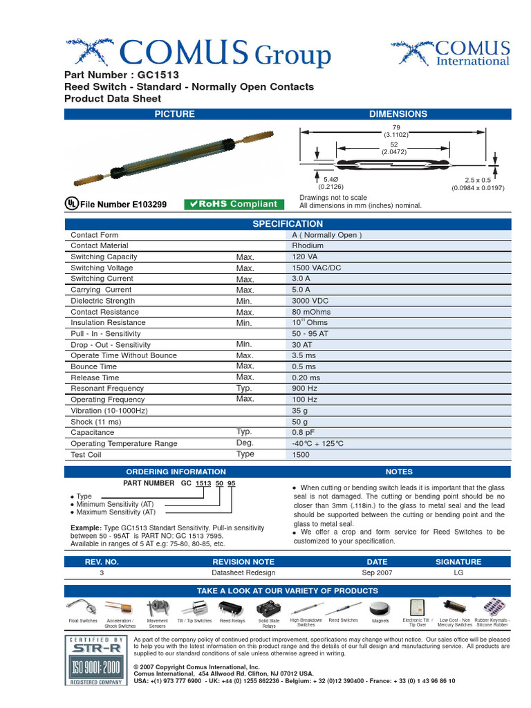 GC 1513 | PDF | Switch | Electrical Resistance And Conductance