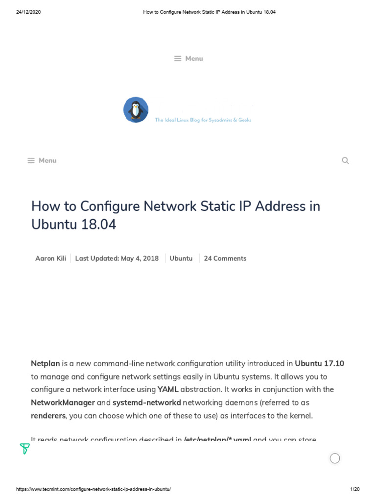 Carte Réseau Config | PDF | Ip Address | Computer Network