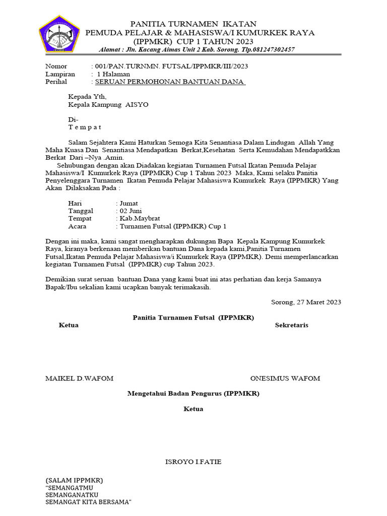 Seruan Bantuan Dana | PDF