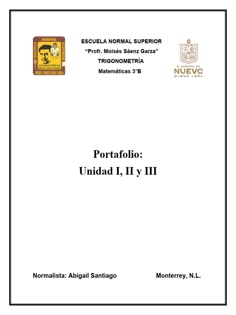 Porta Folio Trigo 3 | PDF | Triángulo | Matemática Elemental