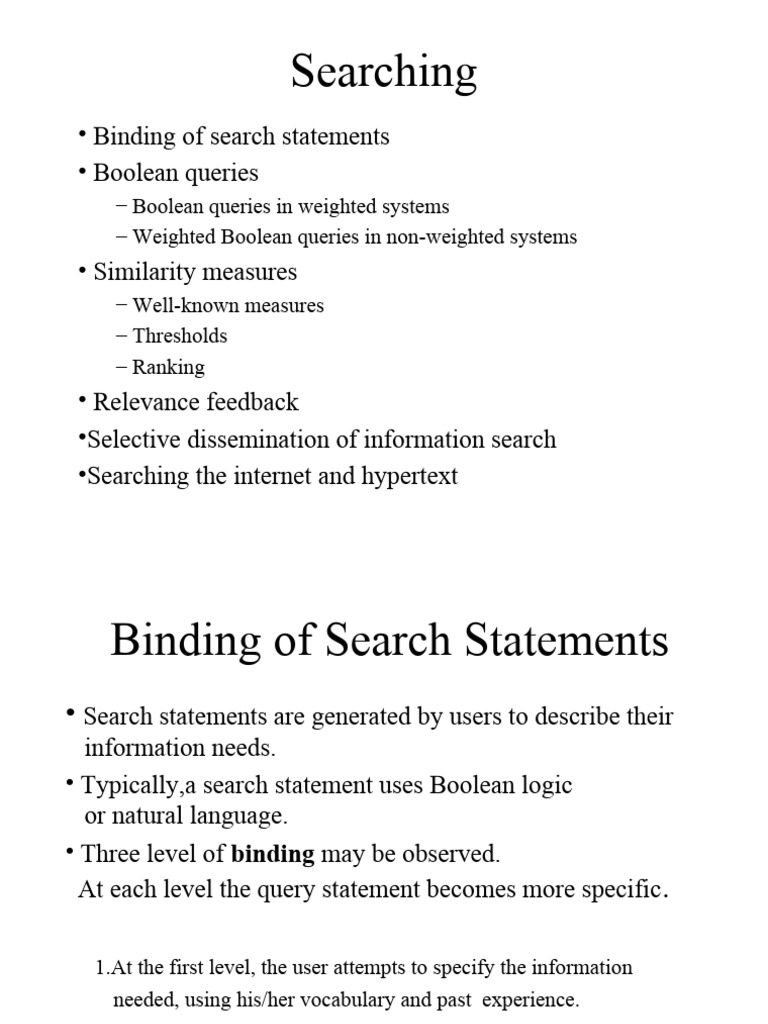 UNIT5-User Search Techniques | PDF | Information Retrieval | Boolean Algebra