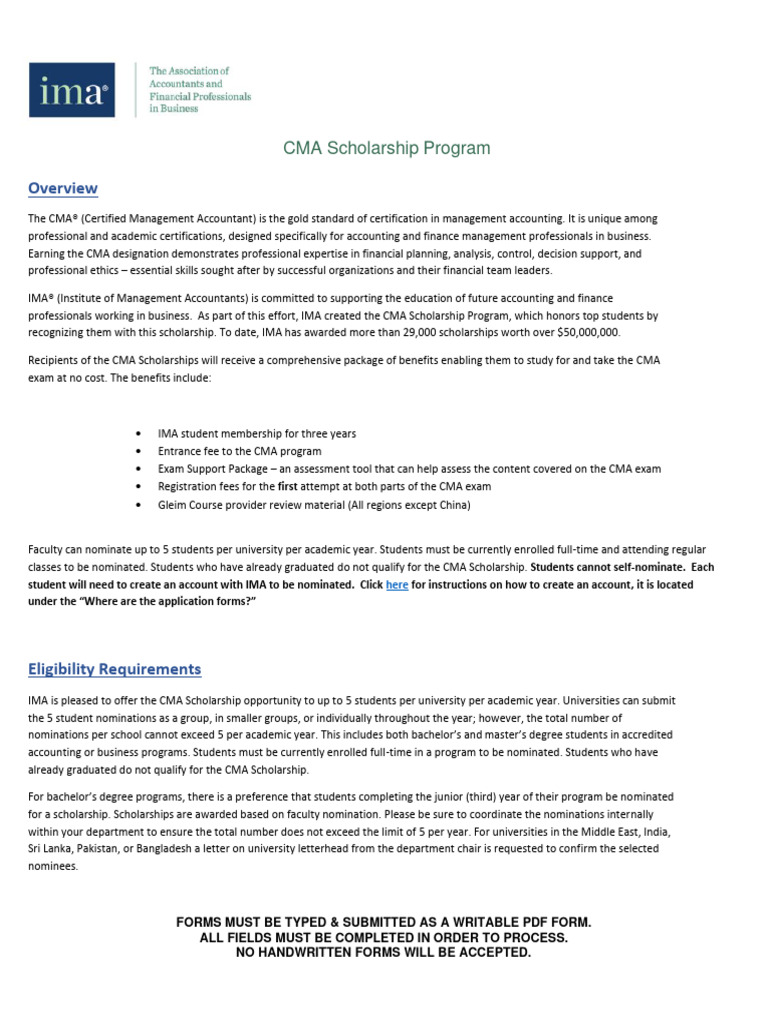 Scholarship Nomination Form 2023-2024 5 Scholarships New | PDF