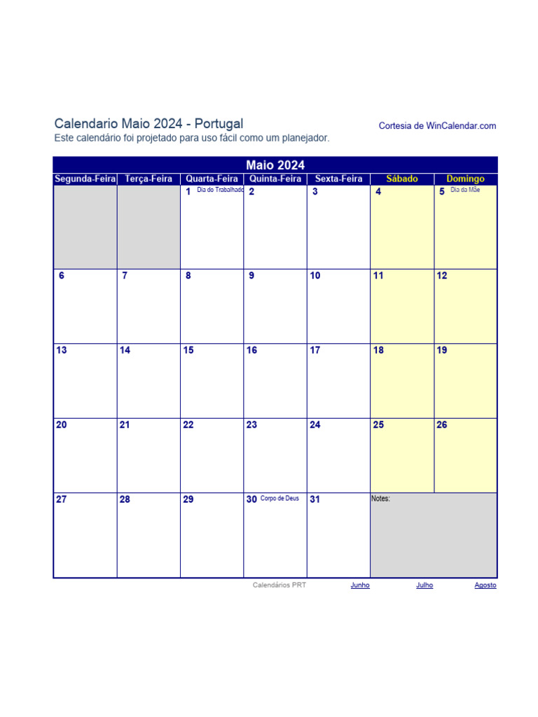 Calendario Maio 2024 | PDF