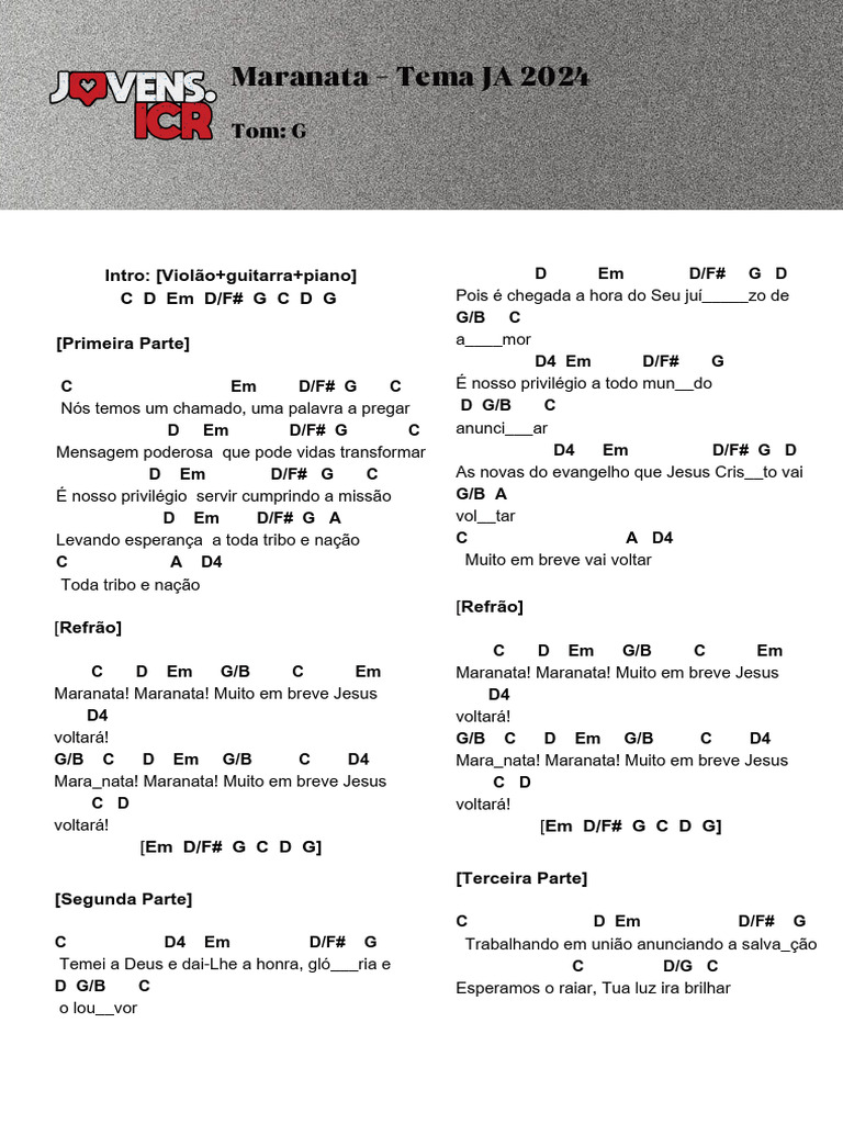 Maranata - Tema JA 2024 | PDF