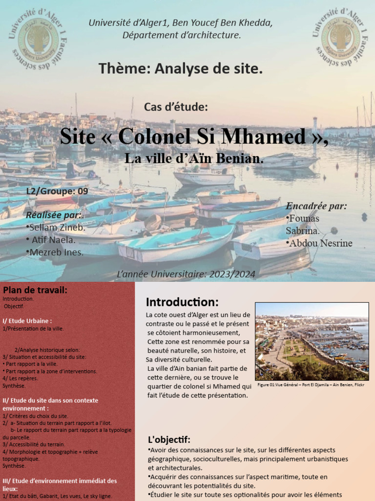 Analyse de Site (AIN BENIEN) | PDF | Alger | Sciences de la terre