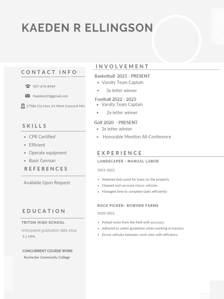Grey and White Minimalist CV Resume | PDF