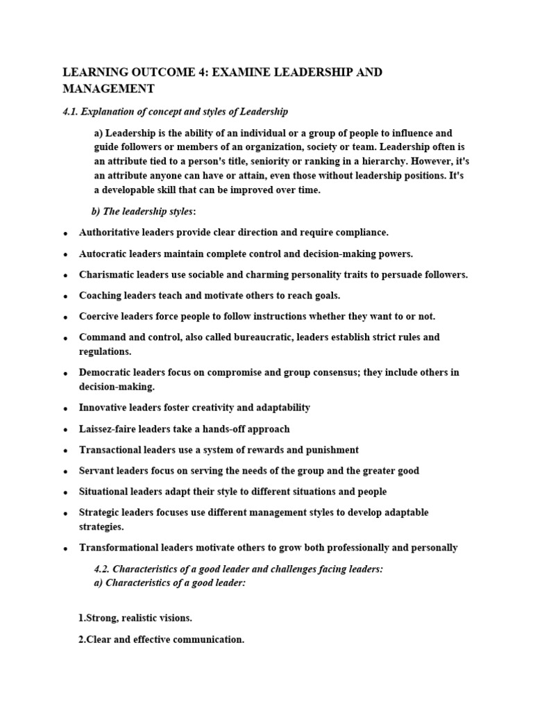 Learning Outcome 4 Citizenship | PDF | Leadership | Governance