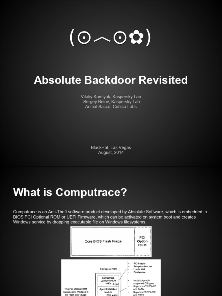Us 14 Kamlyuk Kamluk Computrace Backdoor Revisited | PDF | Computer ...