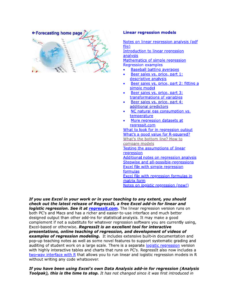 A Guide On How To Compare Different Models in Linear Progression | PDF