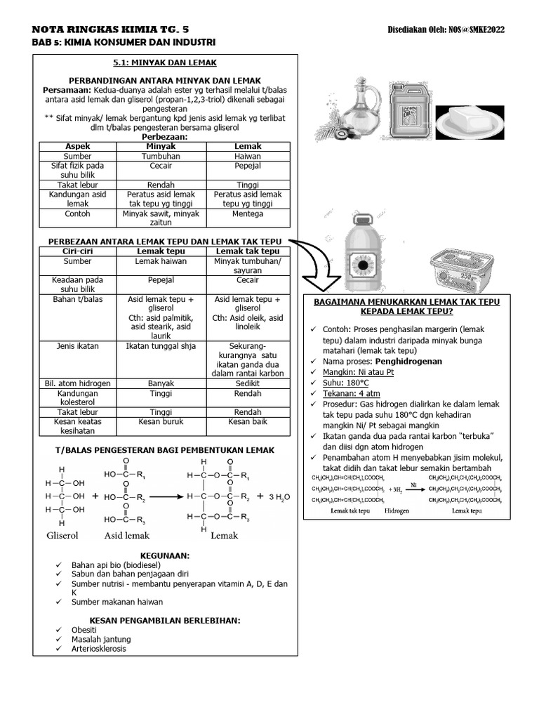 Nota Ringkas Kimia T5 Bab 5 | PDF