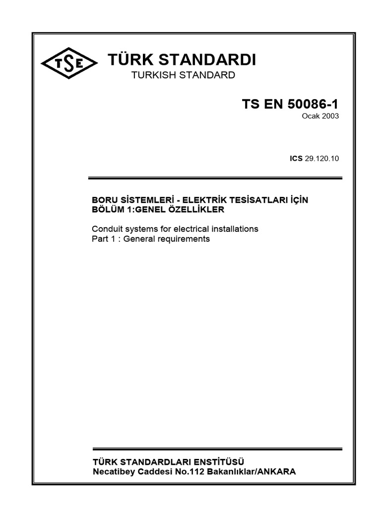 TS EN 50086-1 (Ocak 2003) | PDF