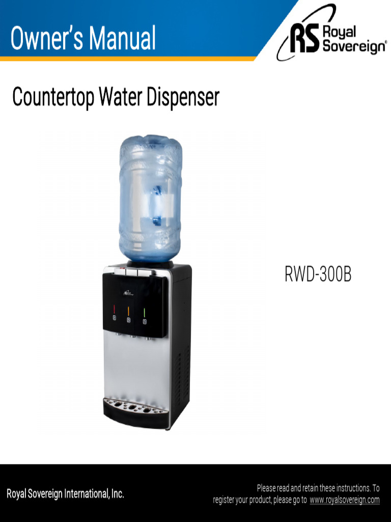 Royal Sovereign RWD-300B Manual | PDF | Water Heating | Water