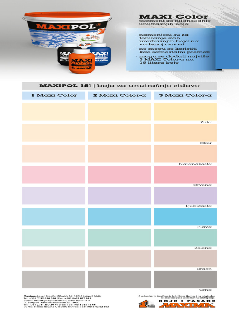 Maxima Maxi Color Ton Karta | PDF