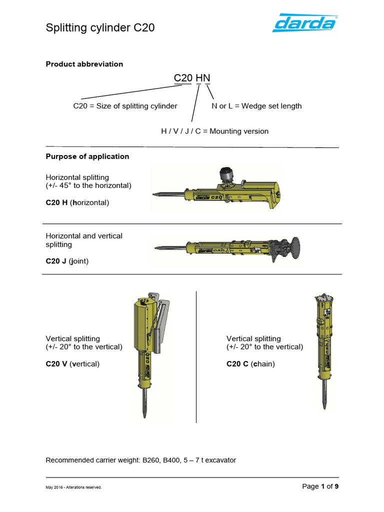 Darda c20 Product Sheet | PDF