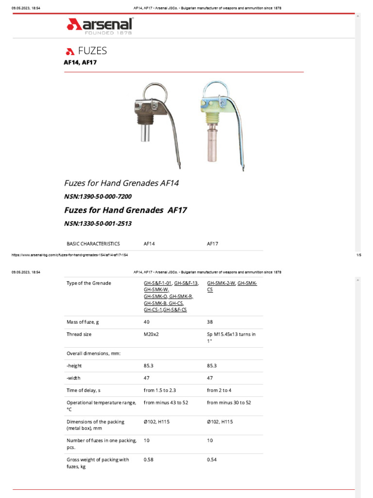 AF14, AF17 - Arsenal JSCo. - Bulgarian Manufacturer of Weapons and ...