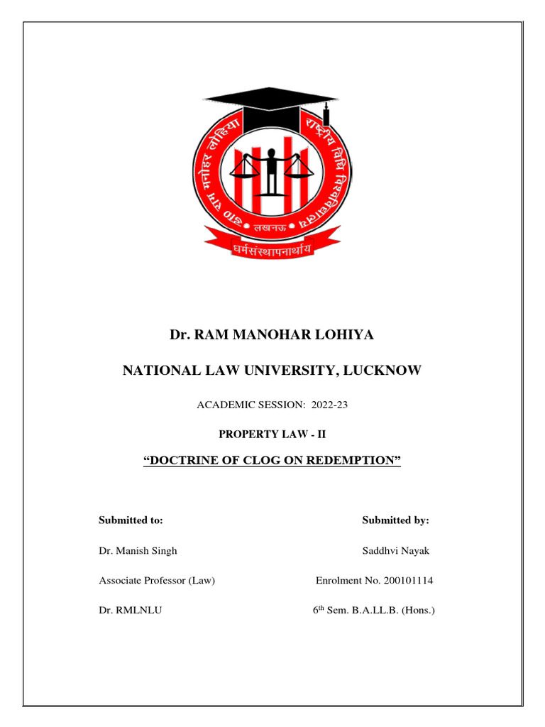 Law Students' Guide to Redemption | PDF | Mortgage Law | Property Law