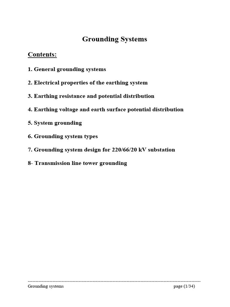 Grounding SystemsTypes Anf Design | PDF | Transformer | Electrical ...