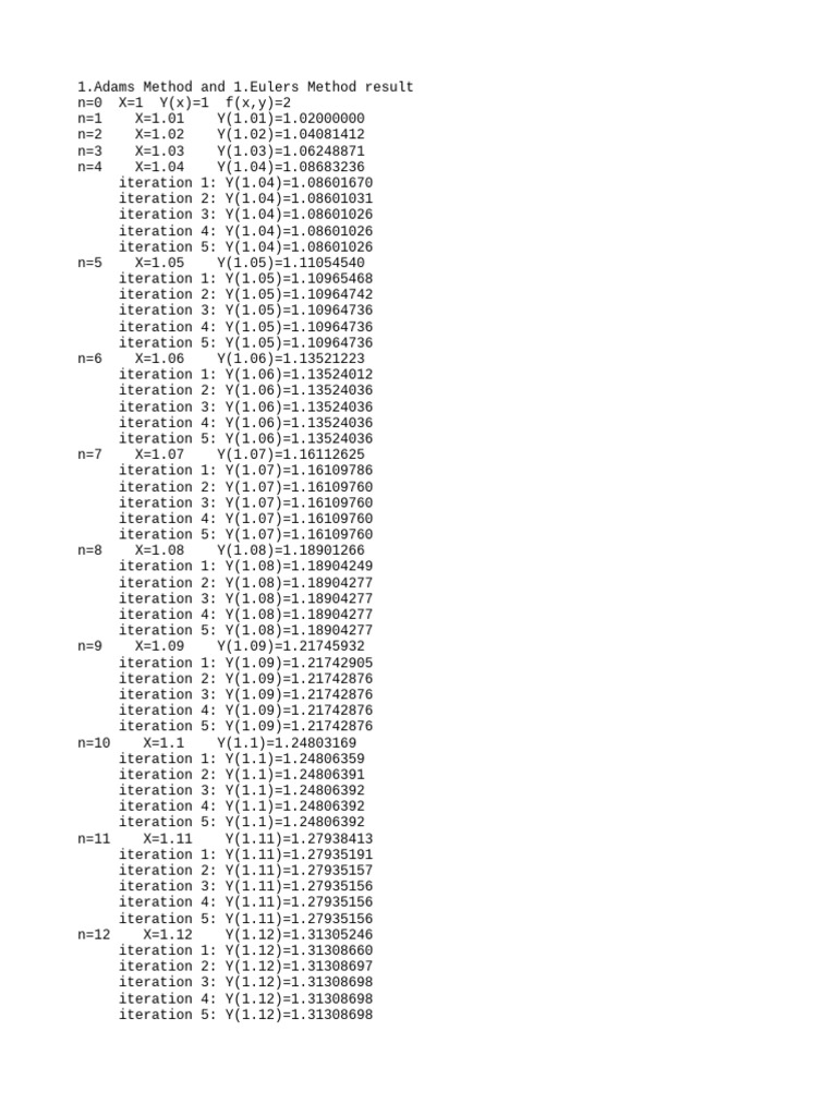 Adams Output | PDF | Applied Mathematics | Control Flow