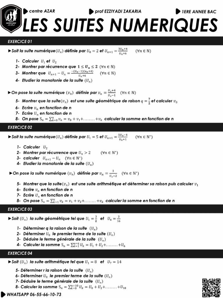 Les Suites 1ere Bac | PDF